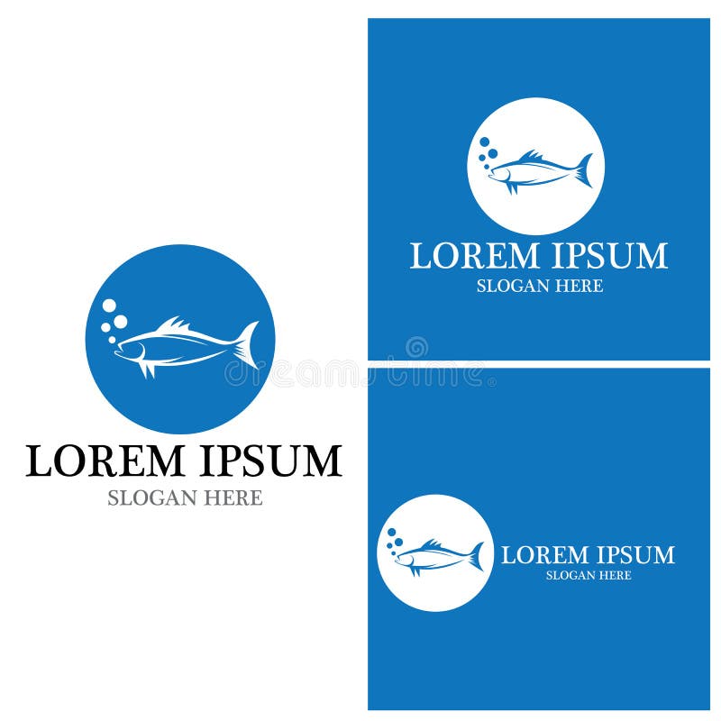 Fish logo template stock illustration. Illustration of swimming - 256522459