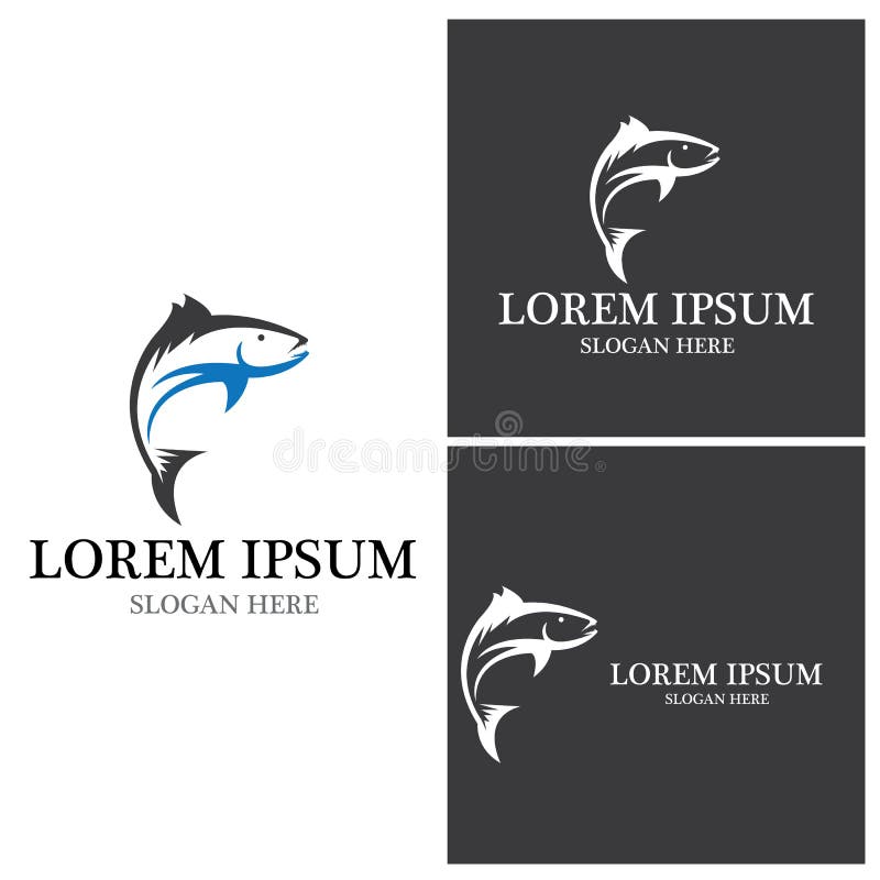Fish logo template stock illustration. Illustration of draw - 259697508