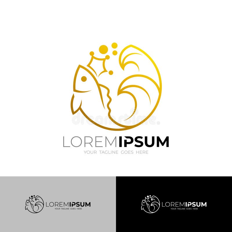 The Fish Logo Uses a Crown and is Circular Stock Vector - Illustration ...
