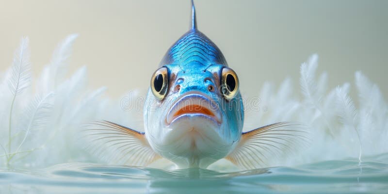 Fish that is Looking at the Camera in the Water. Stock Image - Image of ...