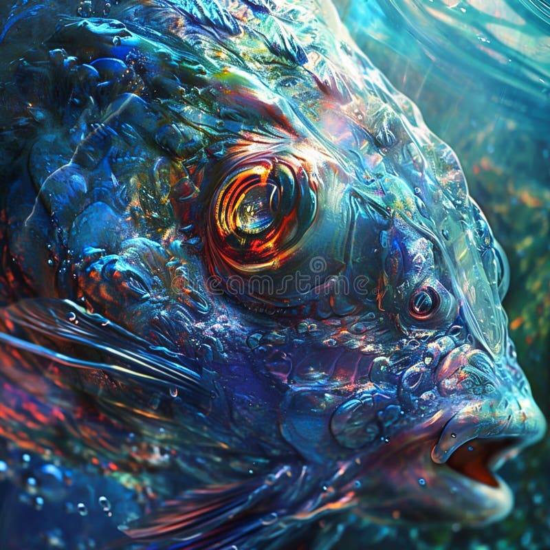 Fish that is Looking at Something in the Water Stock Illustration ...