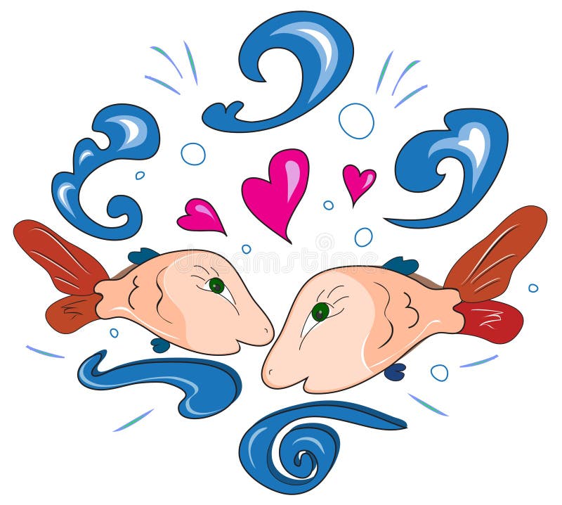 Fish in love stock vector. Illustration of emotion, bubble - 23934762