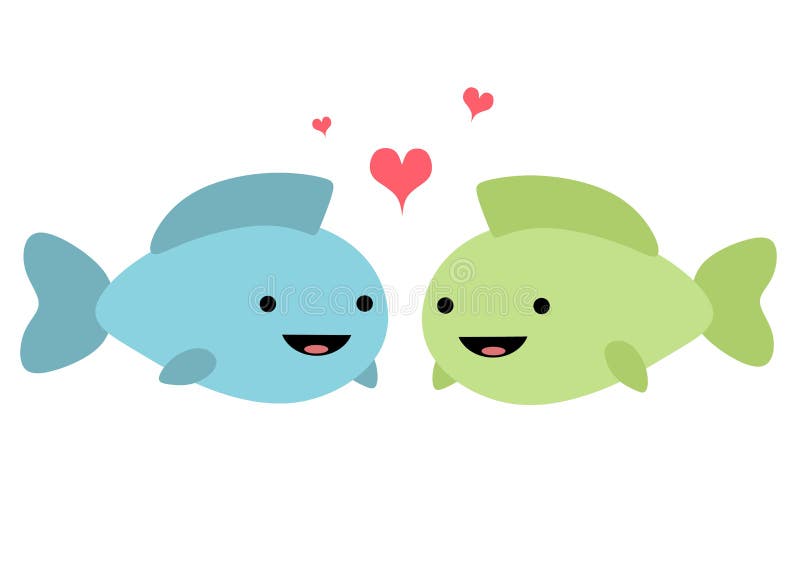Fish in Love Illustration stock illustration. Illustration of ...