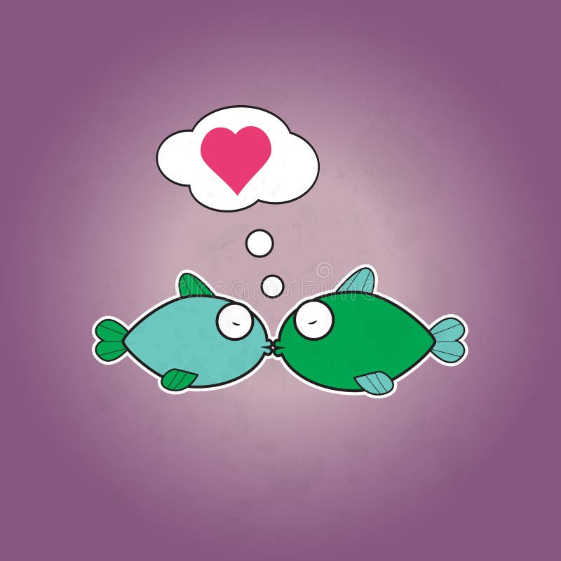 Fish Love stock illustration. Illustration of cartoon - 35414948