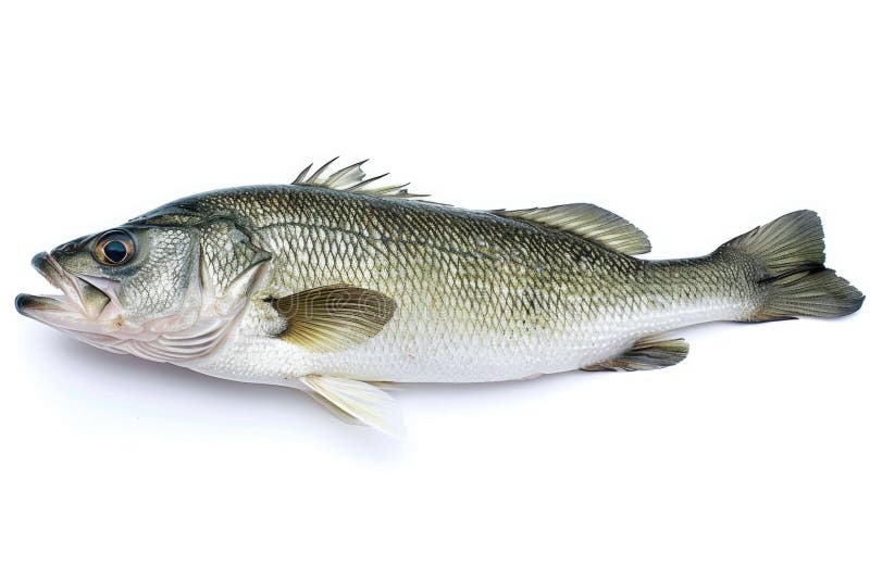 A Fish Lying Down on a White Surface Stock Photo - Image of food ...