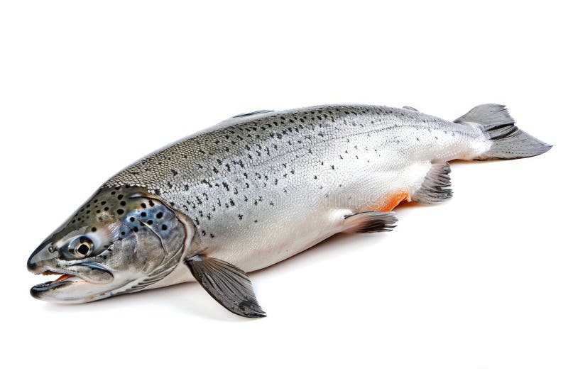A Fish Lying Down on a White Surface, Great for Food or Decoration ...