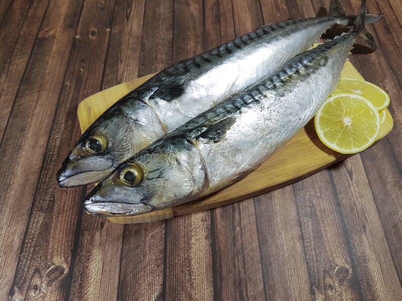 Fish Mackerel on a Wooden Menu Stock Photo - Image of healthy, dinner ...