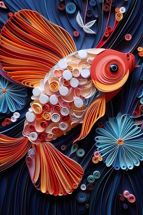 A Fish Made Out of Paper with Many Different Colors. Generative AI ...