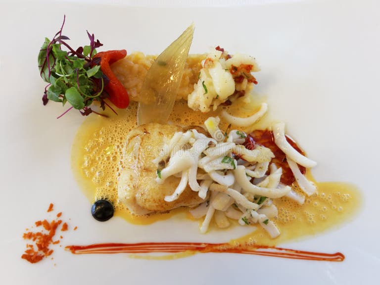 Fish main course stock photo. Image of restaurant, green - 29522076