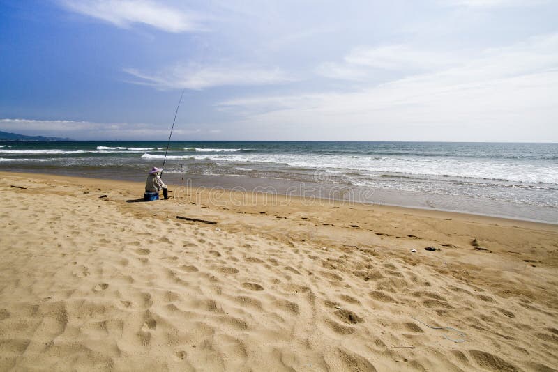 Fish man on the beach stock image. Image of person, sand - 33015731