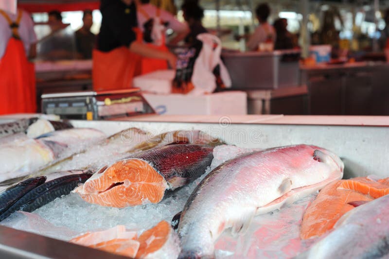 Meat and Fish Vendor in a Wet Market in Cubao , Quezon City ...