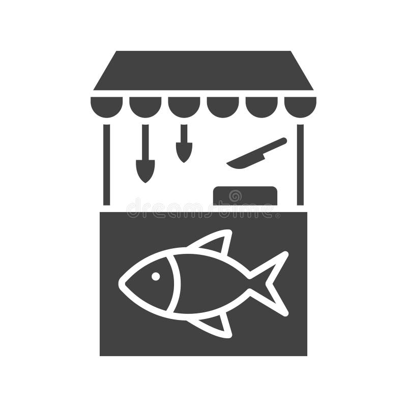 Fish Market Icon Vector Image. Stock Vector - Illustration of sushi ...