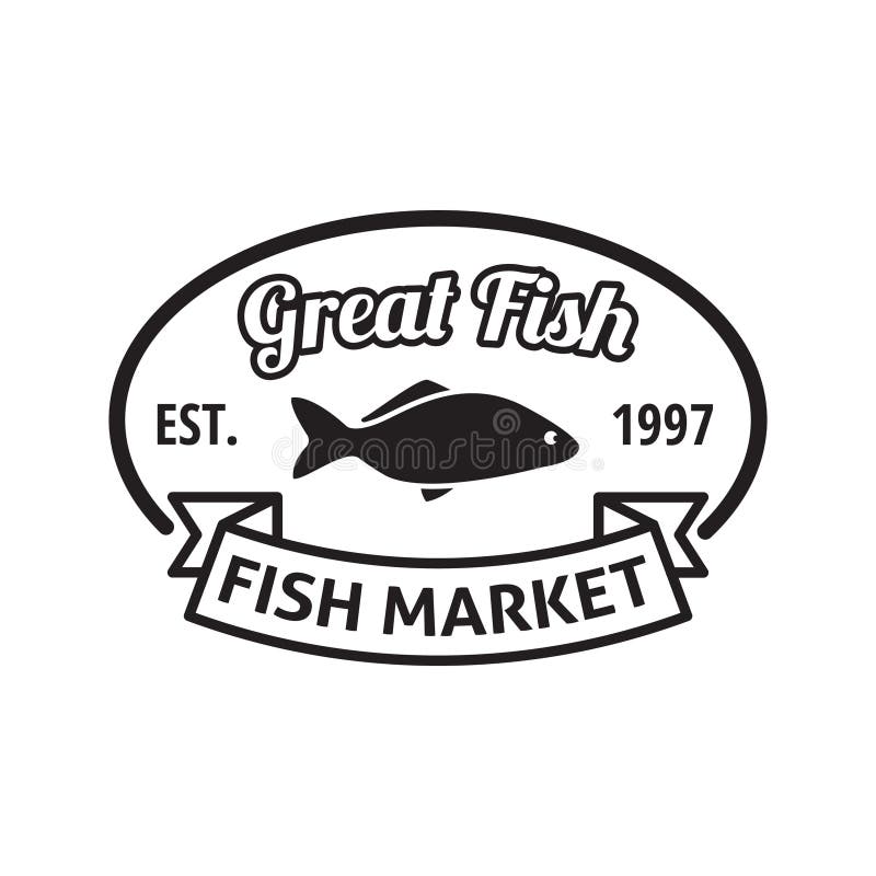 Fish Market Label. Vector Illustration Decorative Design Stock Vector ...