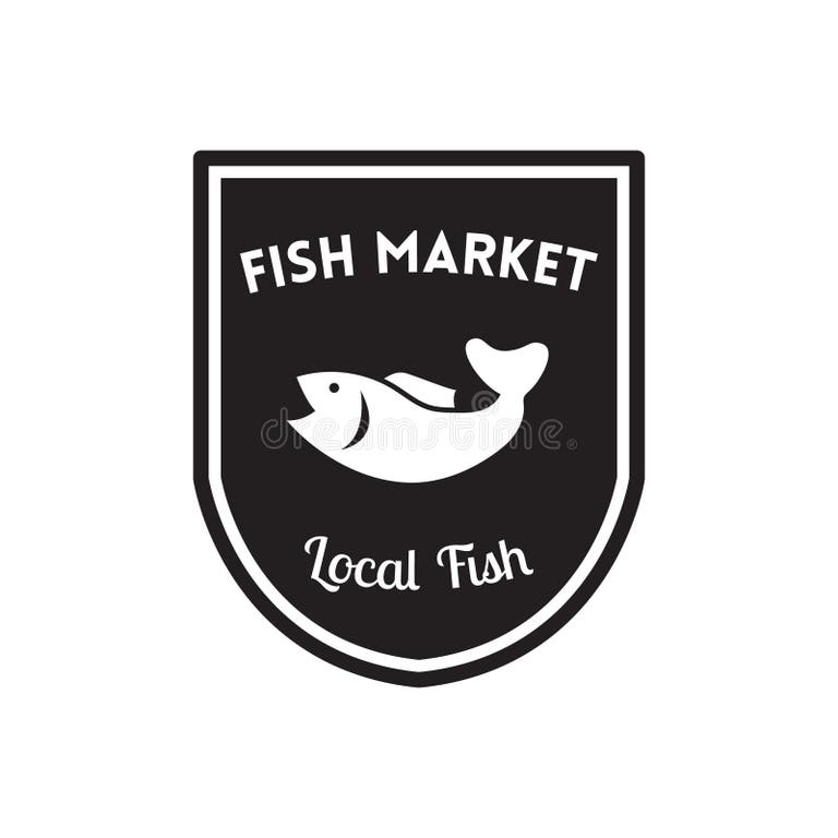 Fish Market Label. Vector Illustration Decorative Design Stock Vector ...