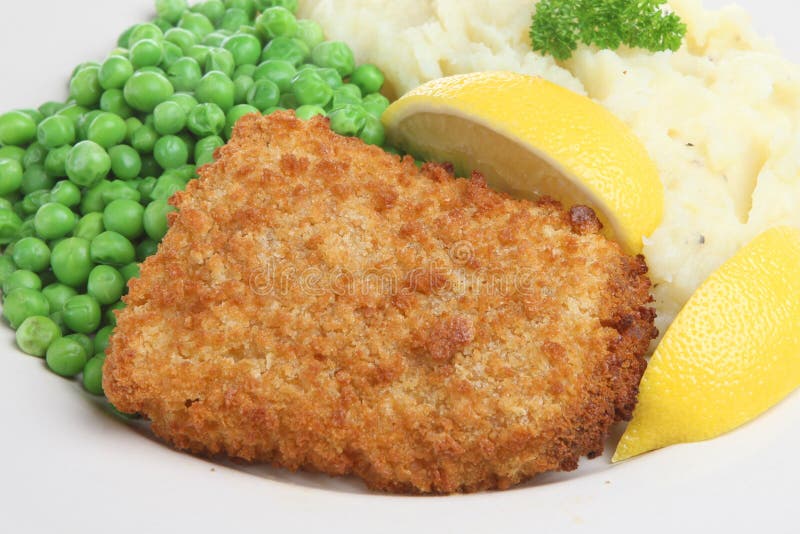 Fish, Mash & Peas stock photo. Image of fried, breadcrumbs - 7679598