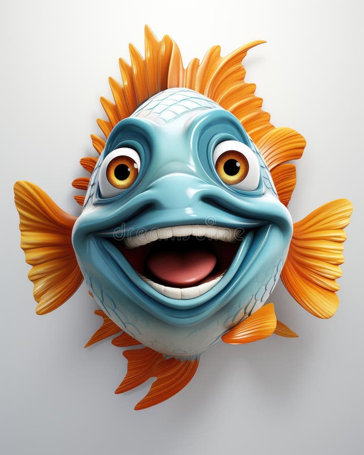 A Fish Mask with a Big Smile on it S Face. Generative Ai Stock ...