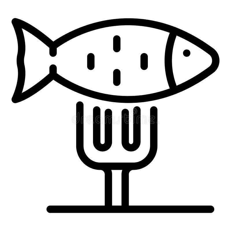 Fish Meal Icon, Outline Style Stock Vector - Illustration of bowl ...