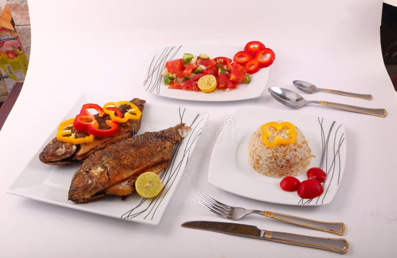 Fish meal with Rice stock photo. Image of cooked, food - 106557074