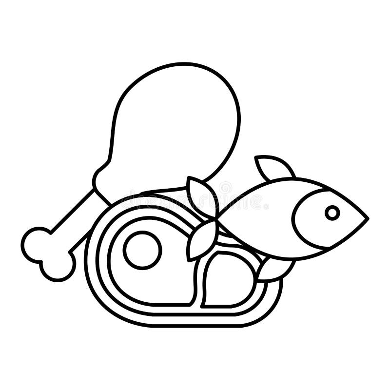 Fish Meat and Chicken Products Supermarket Stock Vector - Illustration ...