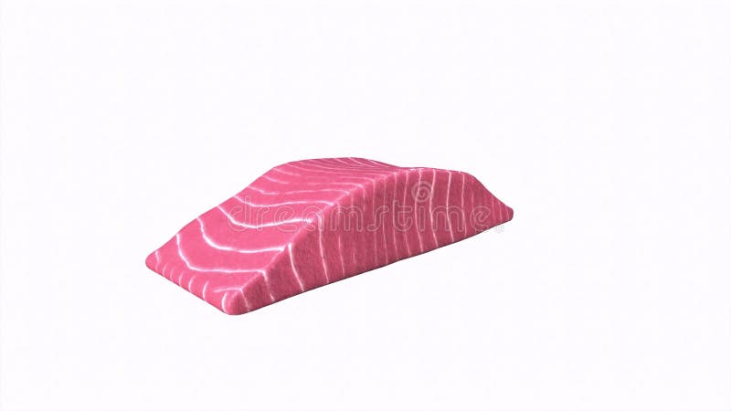 Fish Meat 3d Object Rotating Loop on White Background Stock Video ...