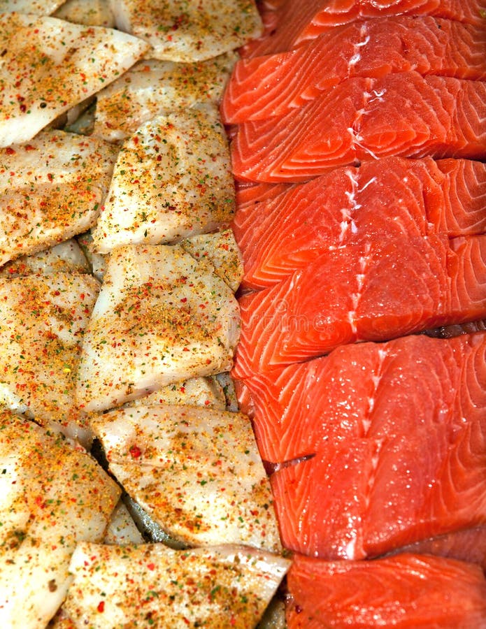 Fish Meat Prepared for Grilling Stock Photo - Image of food, grilling ...