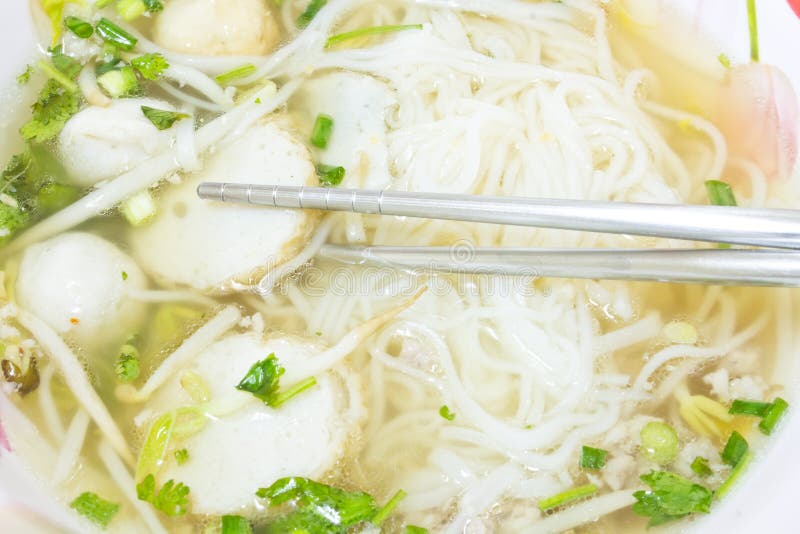 Fish meatball Noodle stock photo. Image of noodle, asian - 56628152