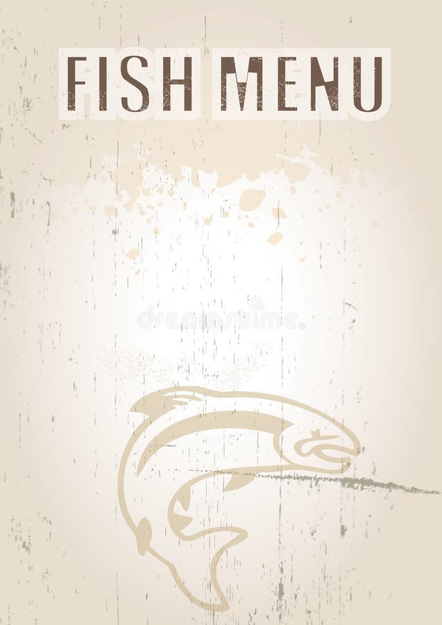 Fish Menu stock illustration. Illustration of list, grunge - 17625152