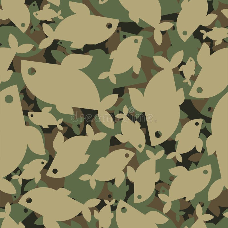 Fish Military Pattern Seamless. Fishes Army Background Stock Vector ...