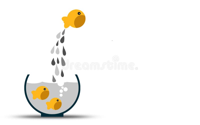 Fish Moving from One Aquarium Stock Illustration - Illustration of ...