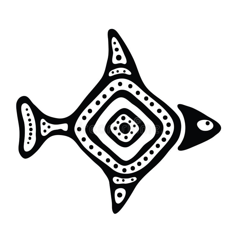 Fish in the Native Style, Vector Illustration Stock Vector ...