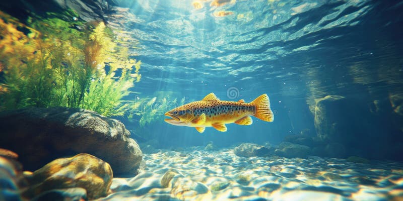 Fish Near Rocks and Plants stock photo. Image of habitat - 373220814