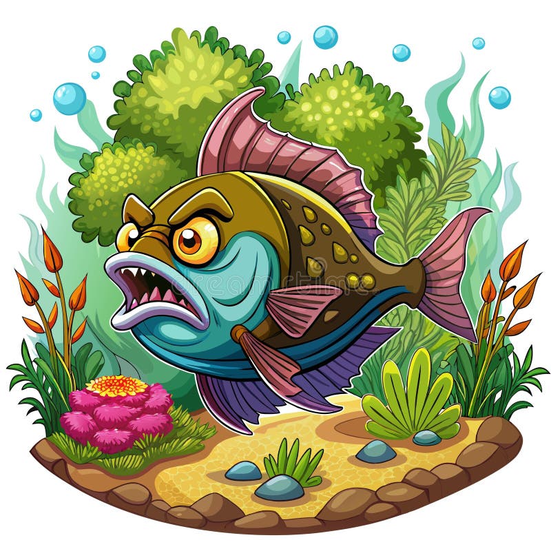 Fish Nervous Runs Office Vector Stock Illustration - Illustration of background, water: 325009057