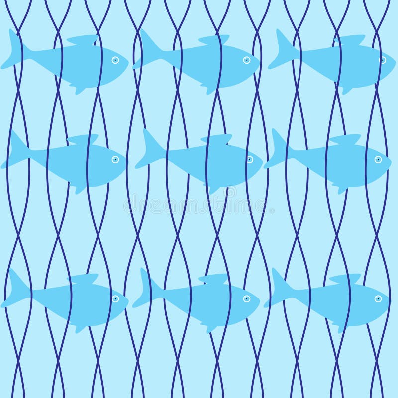 Fish in net stock vector. Illustration of aqua, natural - 24737701