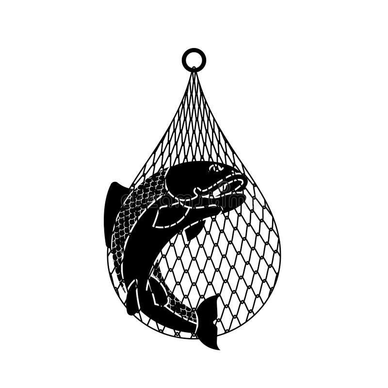 Fish in net. Fish catch stock vector. Illustration of catcher - 154764542