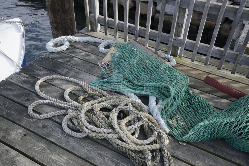 Fish net and rope stock image. Image of dock, fishing - 35106557