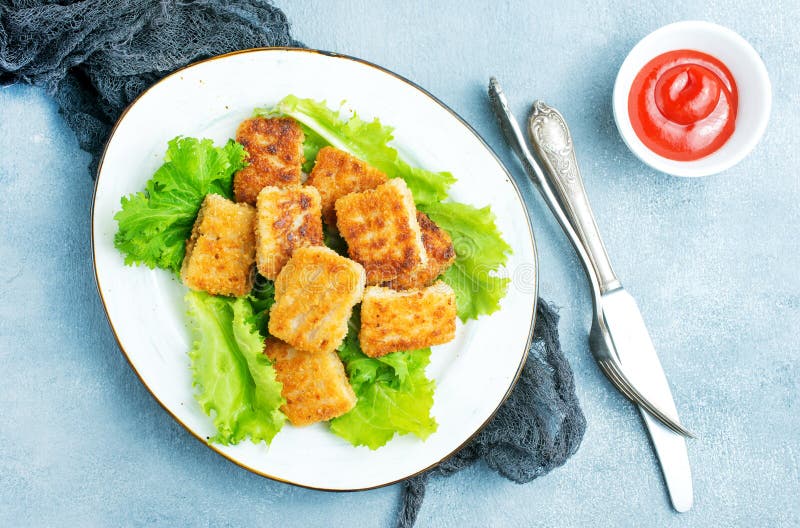 Fish nuggets stock image. Image of dish, meat, grilled - 146015581