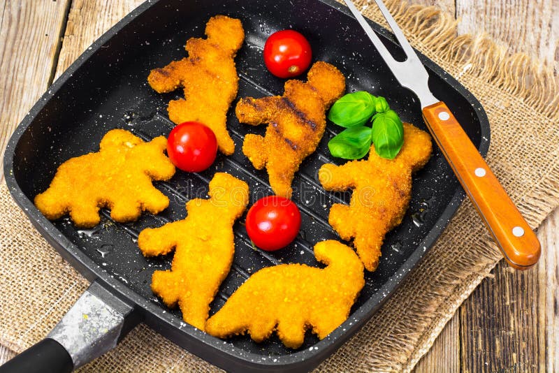 Fish Nuggets for Kids Dinosaurs Stock Image - Image of coating ...