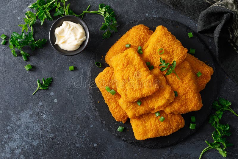 Fish Nuggets and Sauce, Fast Food Stock Image - Image of breaded ...