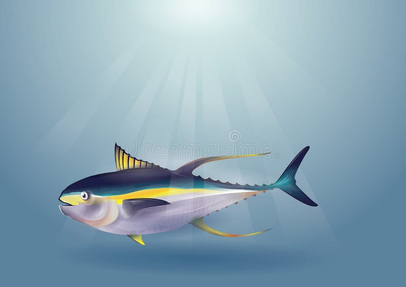 Fish in an Ocean. Vector Illustration Decorative Background Design ...