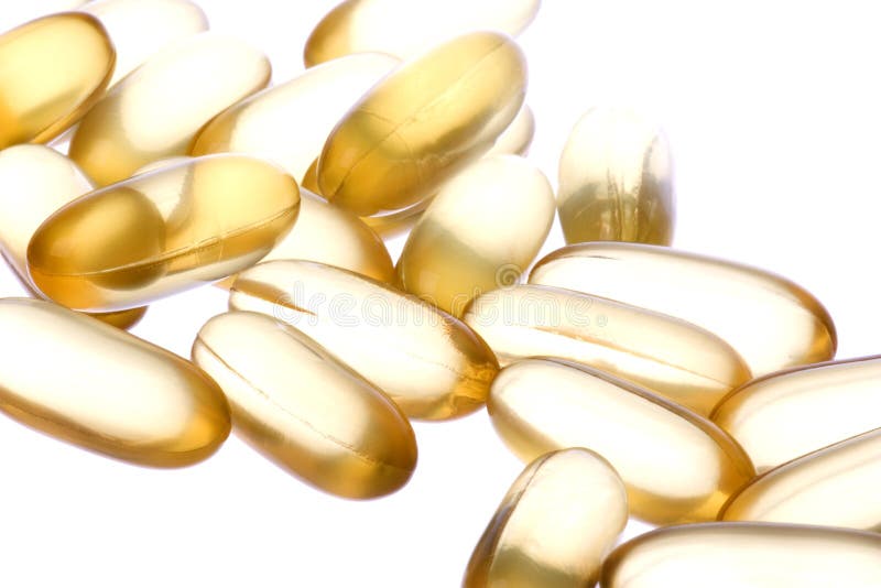 Fish Oil Capsules Macro Isolated Stock Photo - Image of heal, pharmacy ...