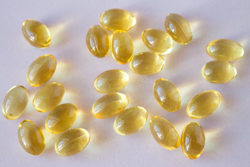 Fish Oil. Gel Capsules on White Background Stock Image - Image of ...