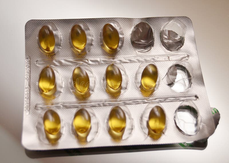 Fish Oil Pills stock image. Image of pills, blister, omega - 46874963
