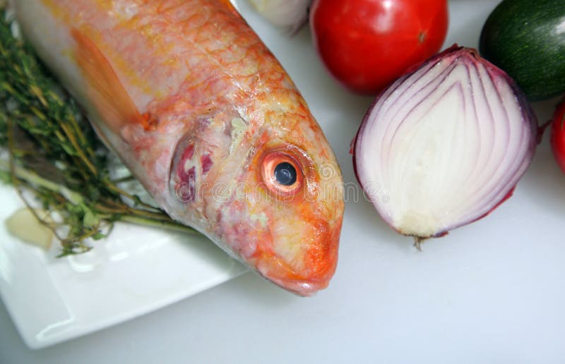 Fish with onion stock image. Image of healthy, mullet - 52786463