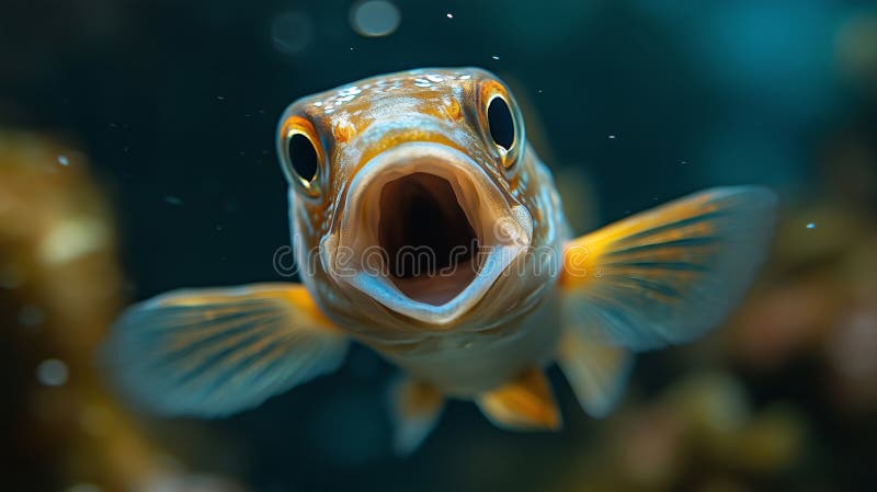 Fish open mouth stock image. Image of swimming, eating - 361483079
