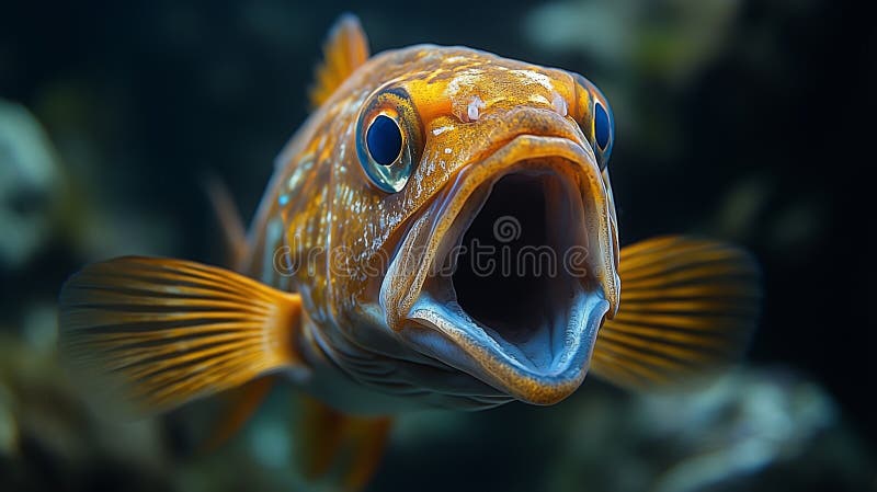 Fish open mouth stock image. Image of colourful, ocean - 361483091