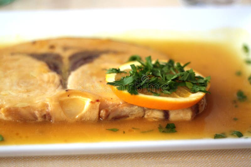 Fish in orange sauce stock image. Image of orange, healthy - 43709529