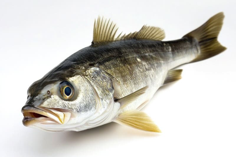A Fish Out of Water, Standing Upright on a White Surface Stock Image ...