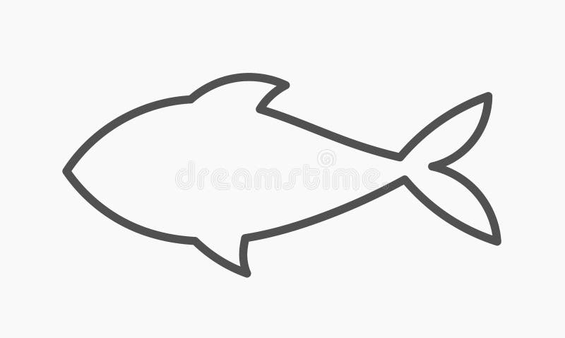 Fish outline shape icon stock vector. Illustration of linear - 150315746