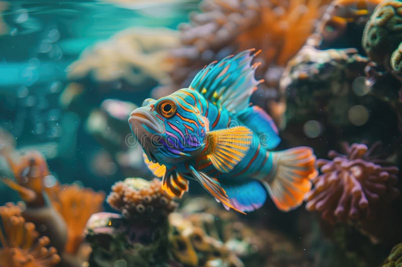 Fish Over a Coral Reef in the Sea Stock Image - Image of animal ...