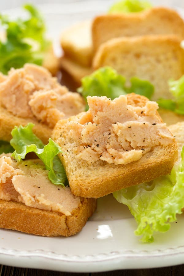 Toasts with fish pate stock image. Image of healthy, appetizer - 44551581